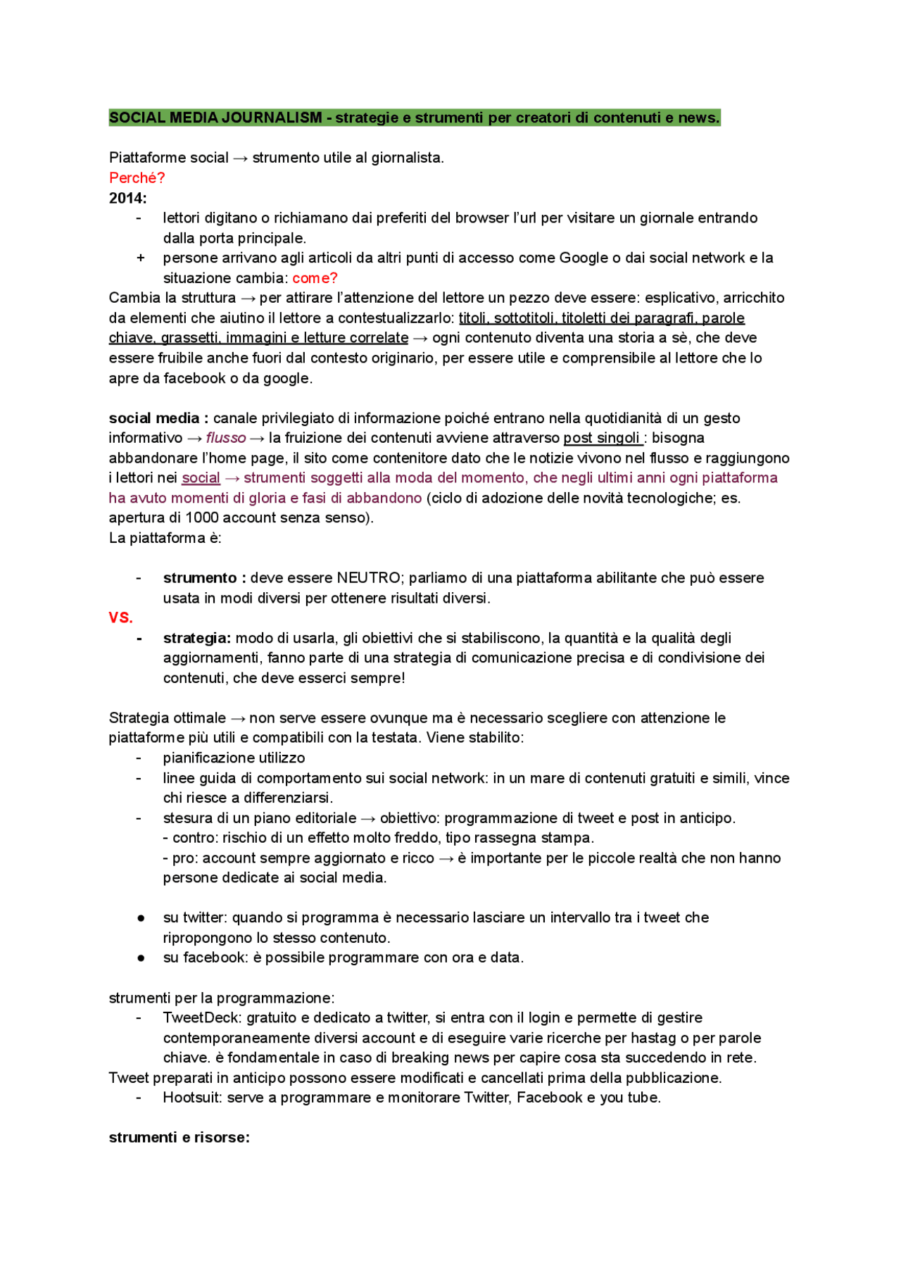 SOCIAL MEDIA JOURNALISM - strategie e strumenti per creatori di ...