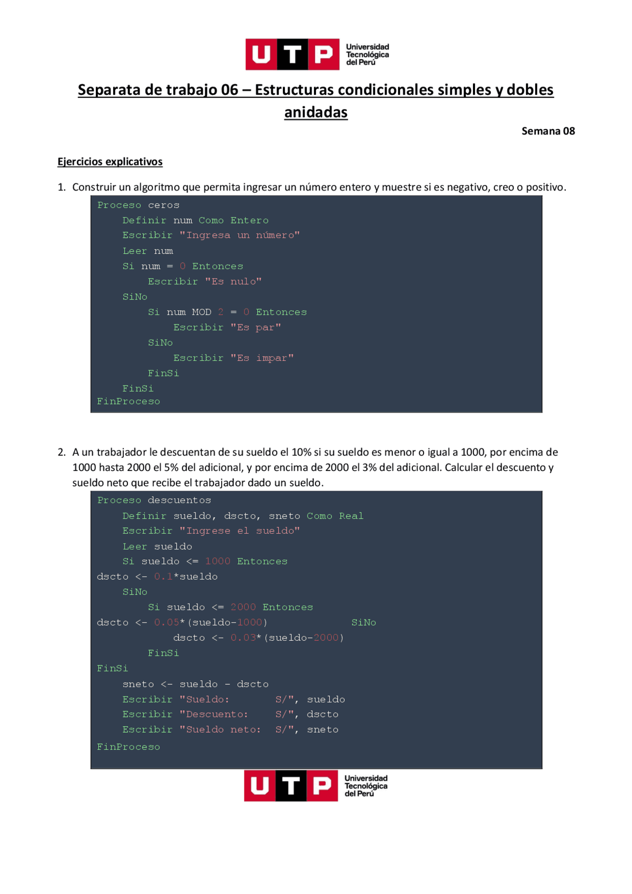 Ejercicios De Algoritmos Ejercicios De Ingeniería Docsity