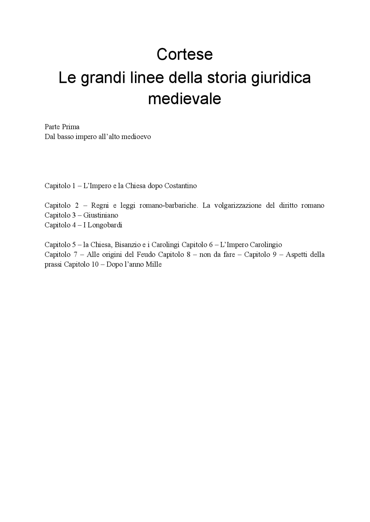 Cortese Le grandi linee della storia giuridica medievale | Schemi e ...