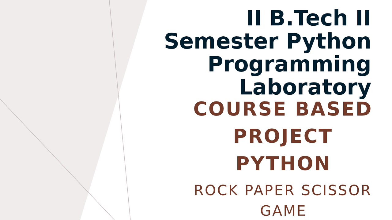 Rock Paper Scissors Using Python As The Language Slides Programming