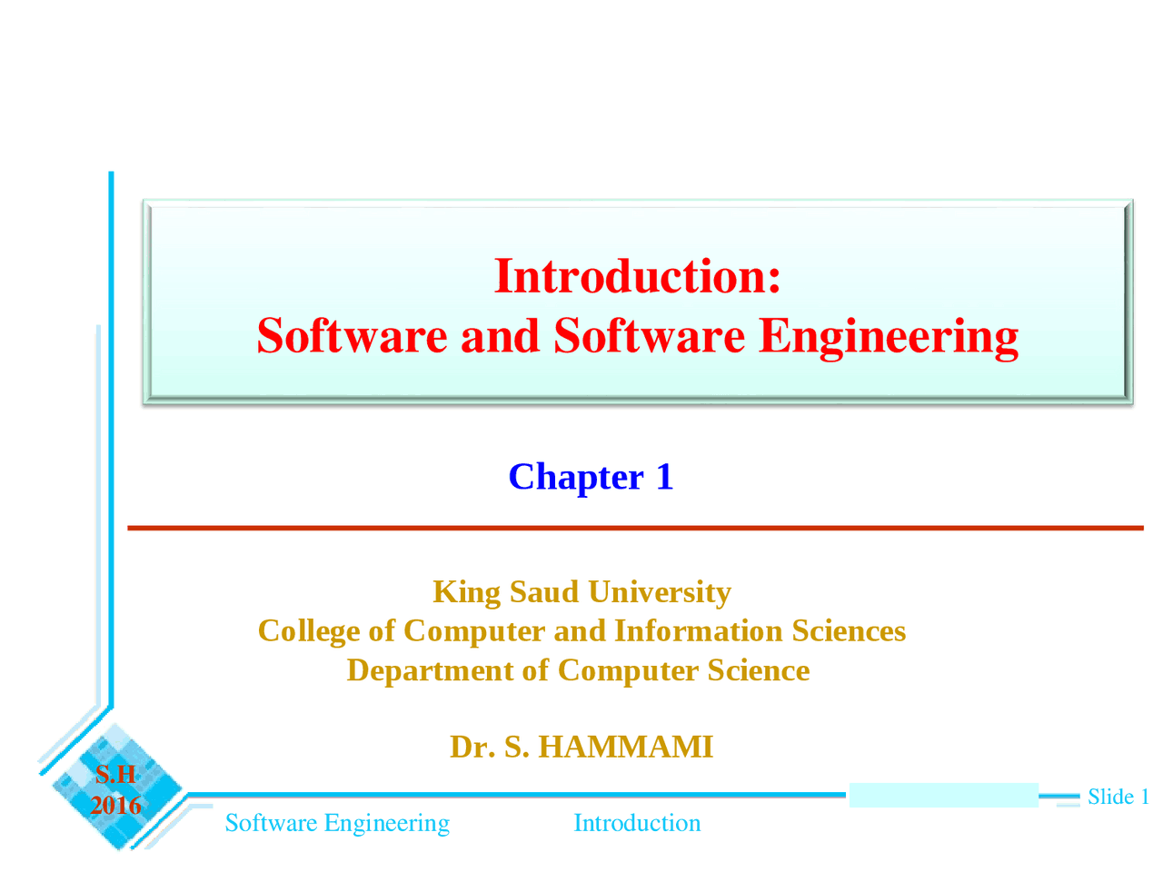 Software And Software Engineering Slides Software Engineering Docsity