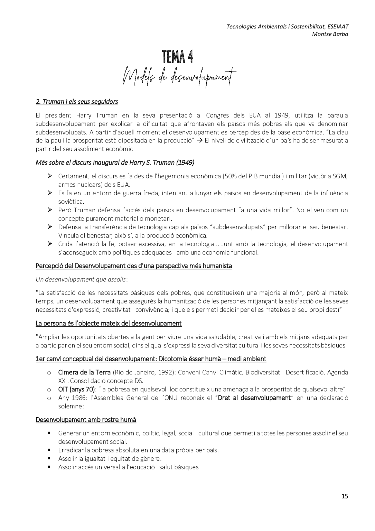 Tema 4 Models De Desenvolupament Apuntes De Tecnología Del Medio