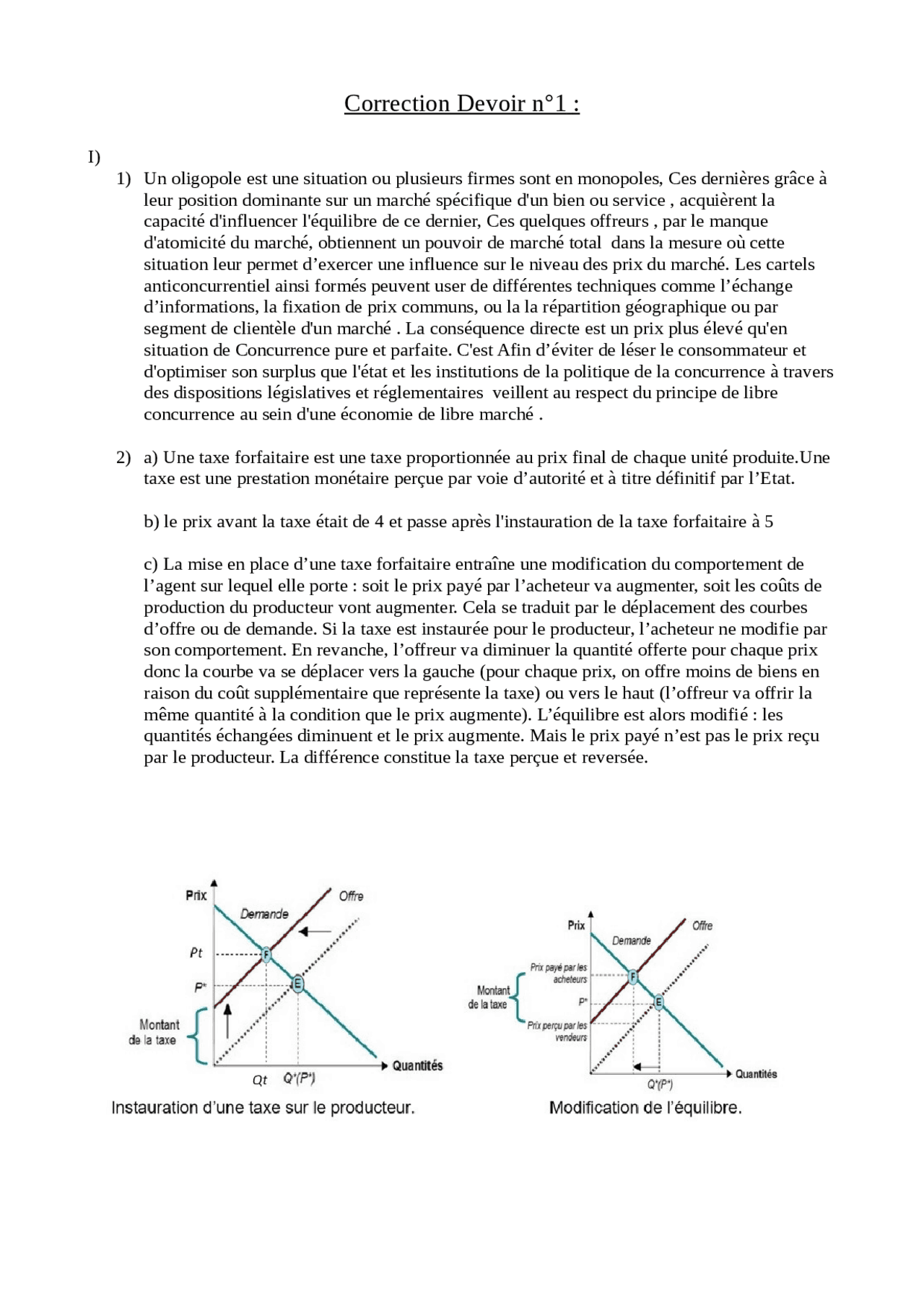 Fiche révision Offre et demande | Notes Sciences économiques et ...