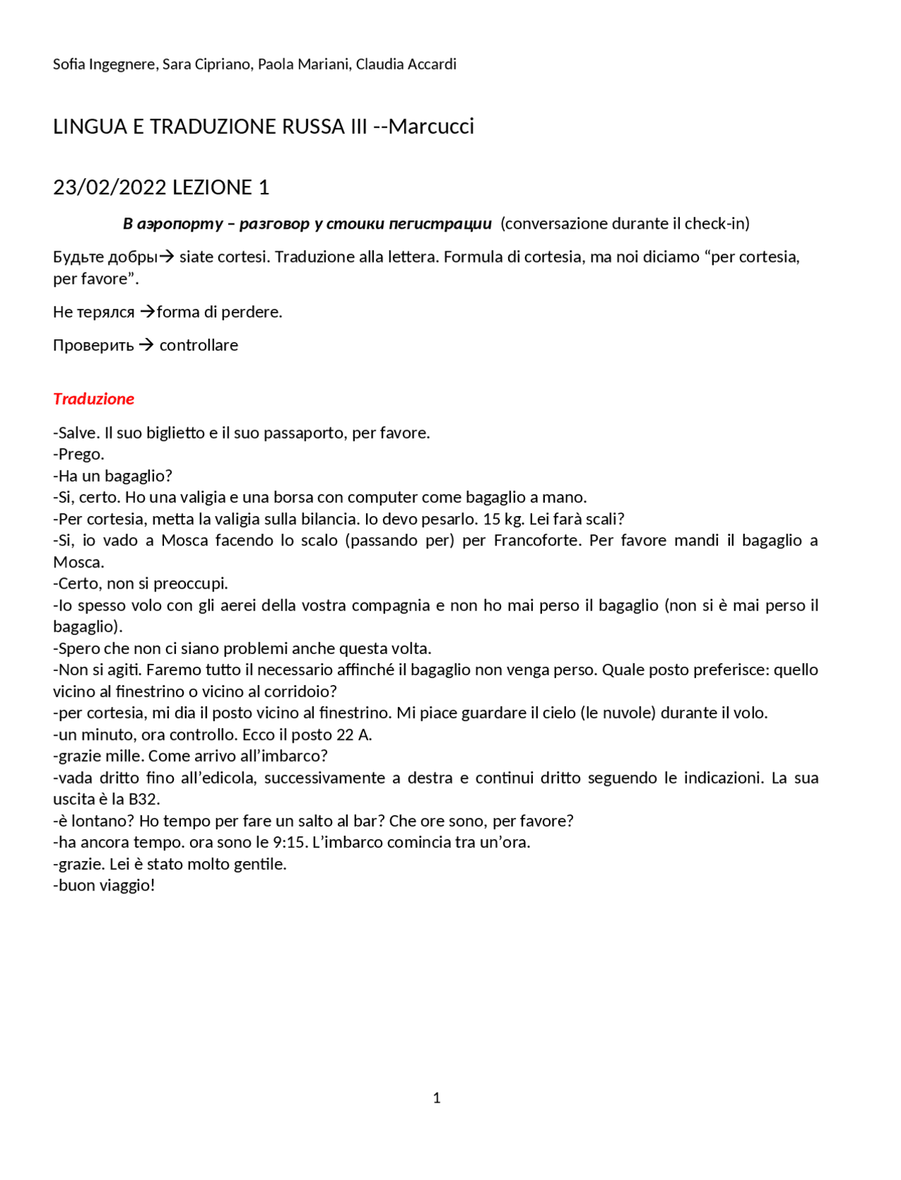 Lingua E Traduzione Russa Iii Appunti Di Lingua Russa Docsity