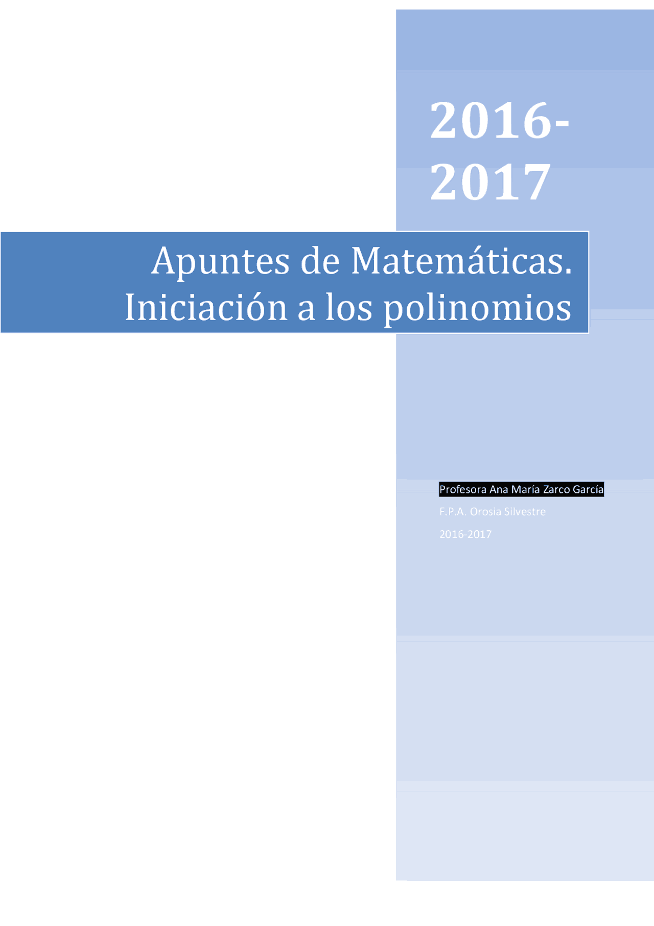 Ejercicisos Y Teoria De Polinomios Ejercicios De Matemáticas Docsity