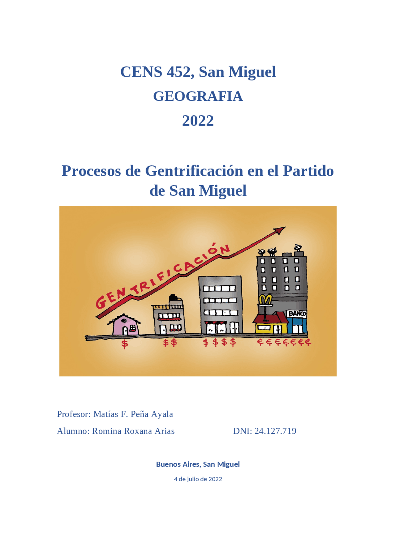 Trabajo Final Gentrificacion Monografías Ensayos De Geografía Docsity