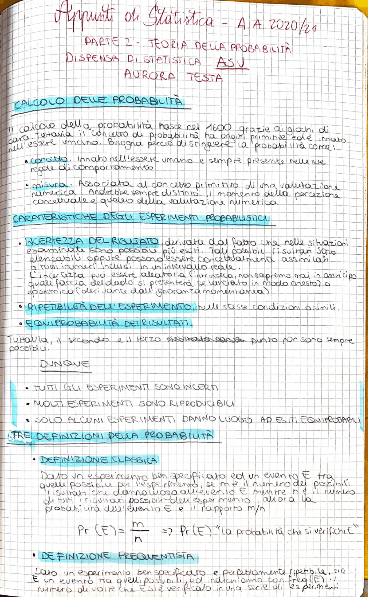 Statistica Di Base Medica Formulari Di Statistica Docsity