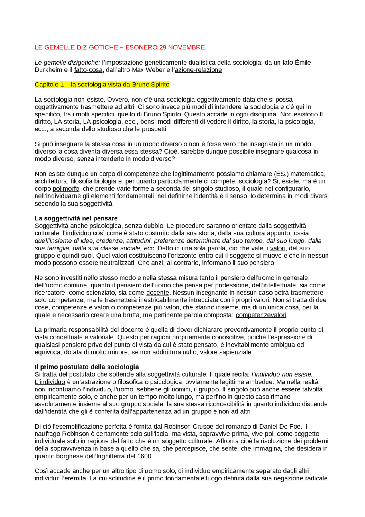 Le Gemelle Dizigotiche Dispense Di Scienze Sociali Docsity