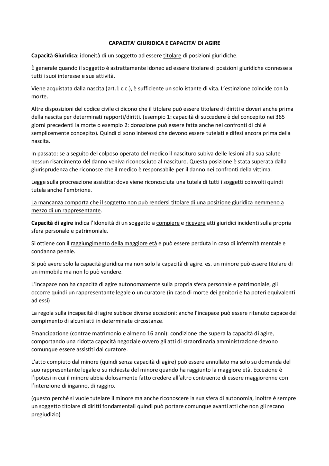 Appunti Diritto Privato Appunti Di Diritto Privato Docsity