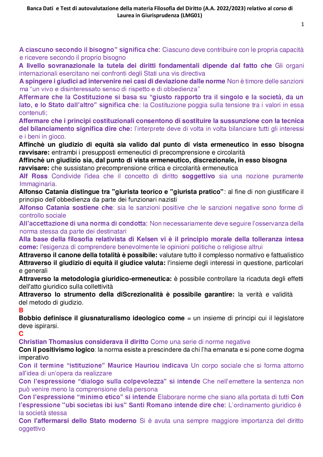 Banca Dati e Test di autovalutazione della materia Filosofia del ...