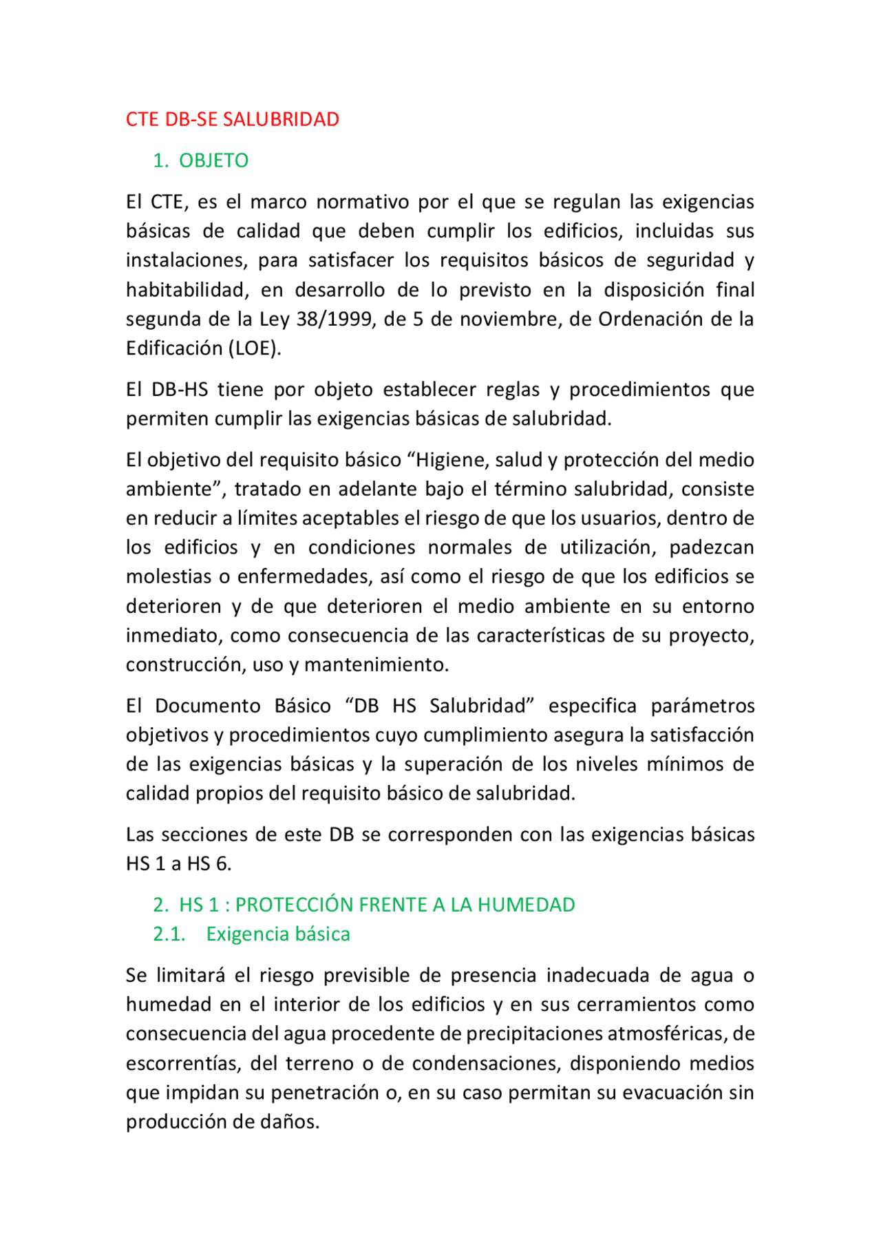 Resumen Cte Db Hs Salubridad Resúmenes De Construcción Docsity