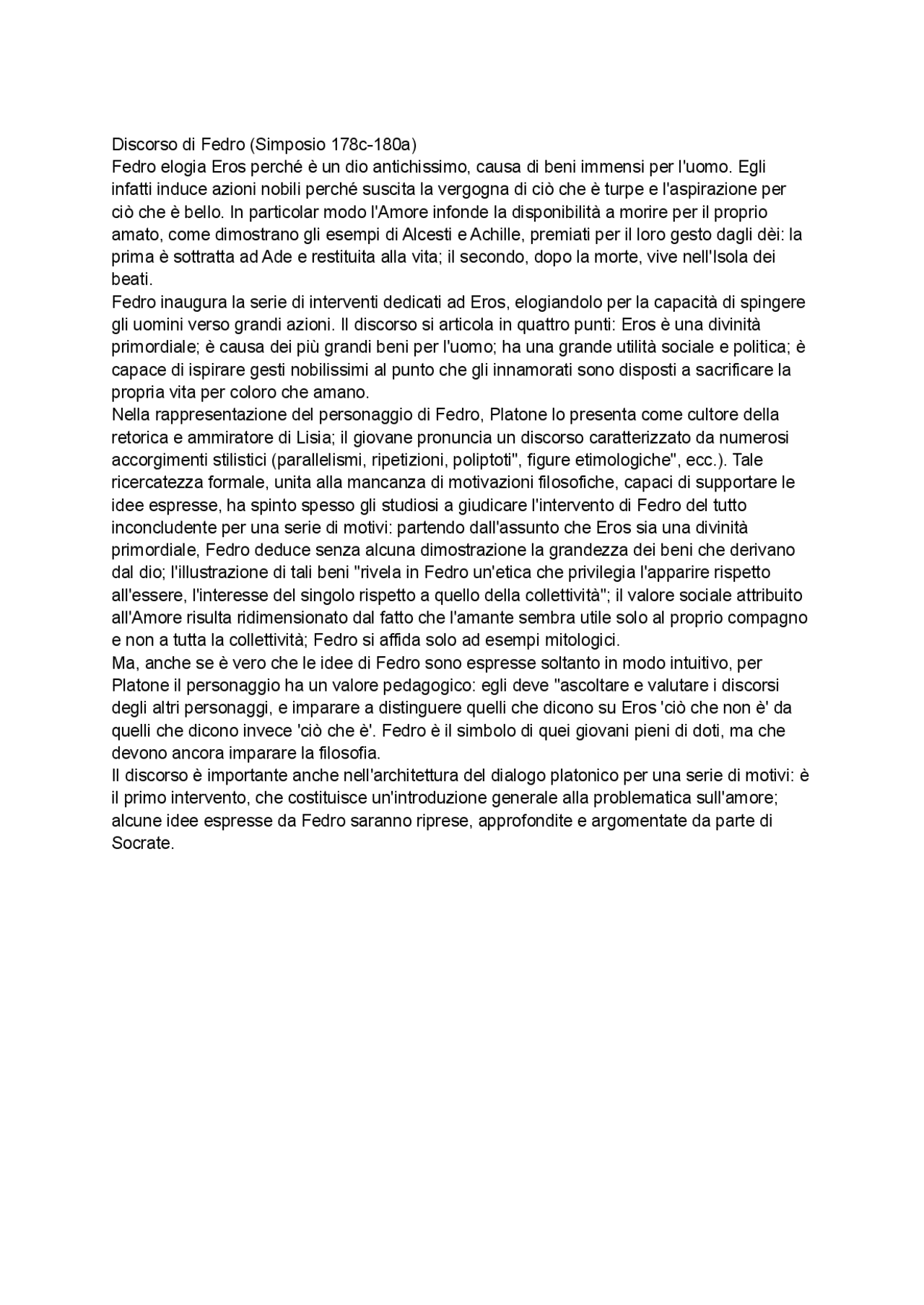 Il Discorso Di Fedro Appunti Di Greco Docsity