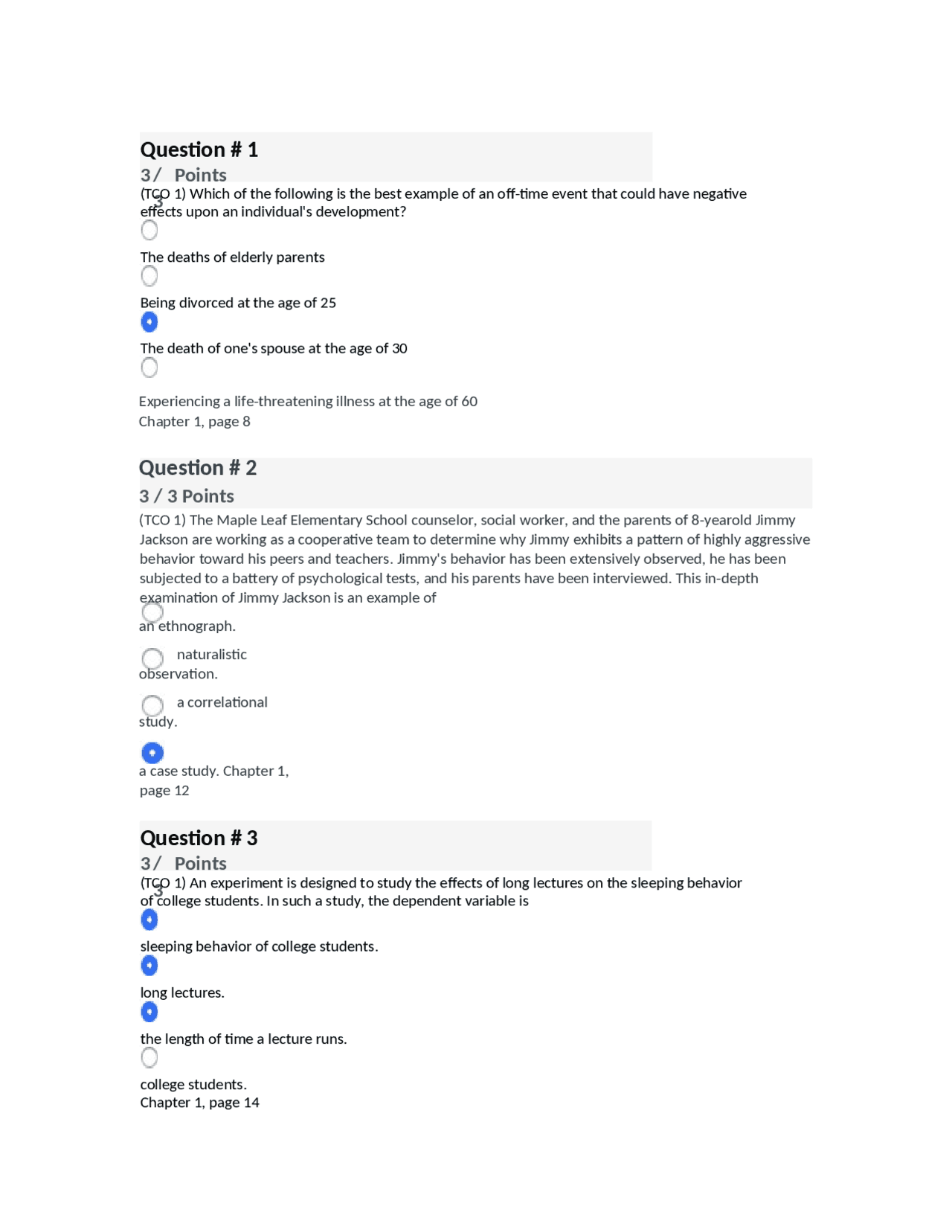 PSYC 290N Week 8 Final Exam.docx | Exams Psychology | Docsity