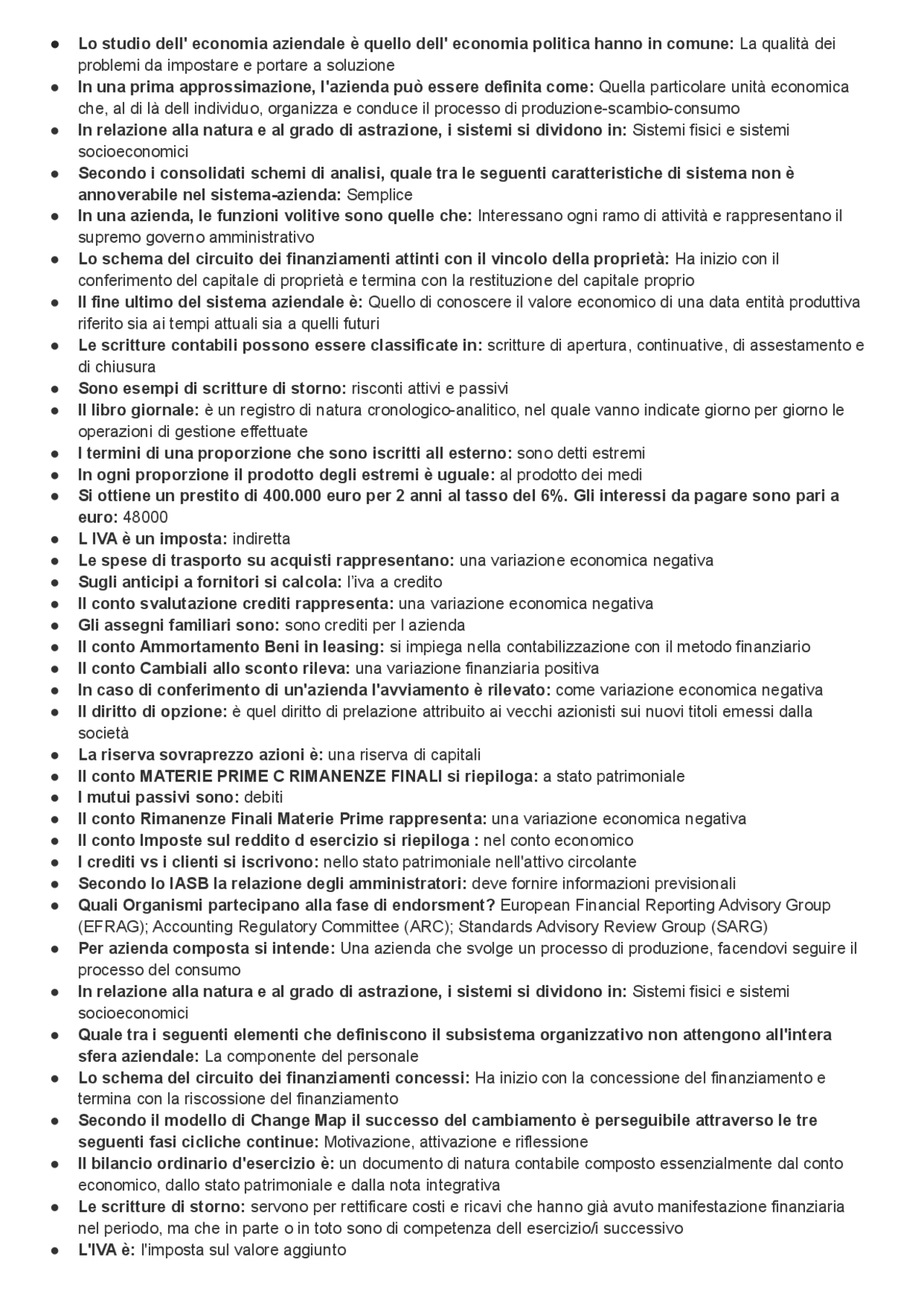 Riposte Domande Esame Metodologie E Determinazioni Quantitative D