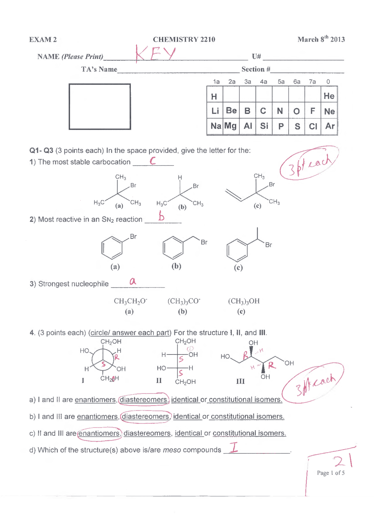 Exam 2 | Exams Chemistry | Docsity