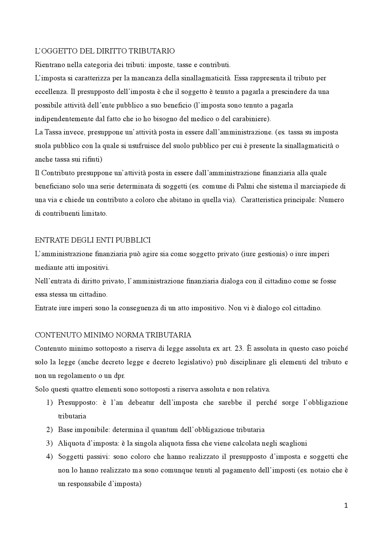 Diritto Tributario E Appunti Schemi E Mappe Concettuali Di Diritto