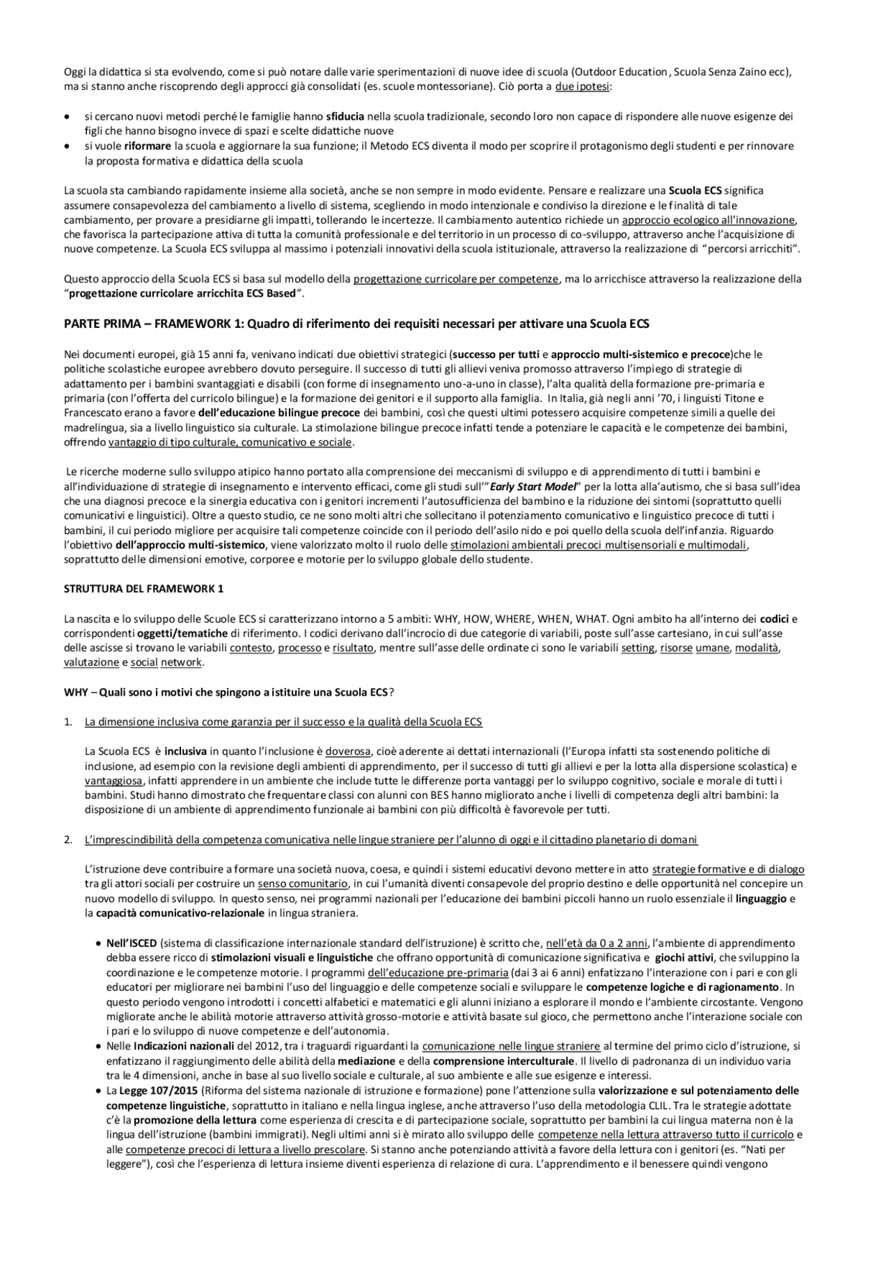 Manuale Delle Scuole Ecs Riassunto Completo Sintesi Del Corso Di