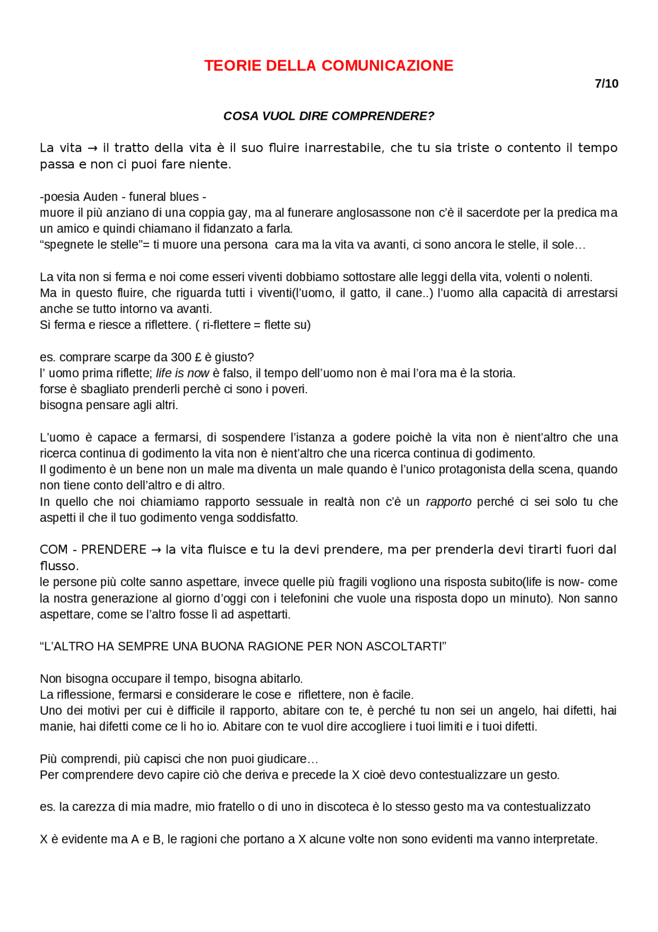Appunti Lezioni Teorie Della Comunicazione 1 Anno Appunti Di Teorie E