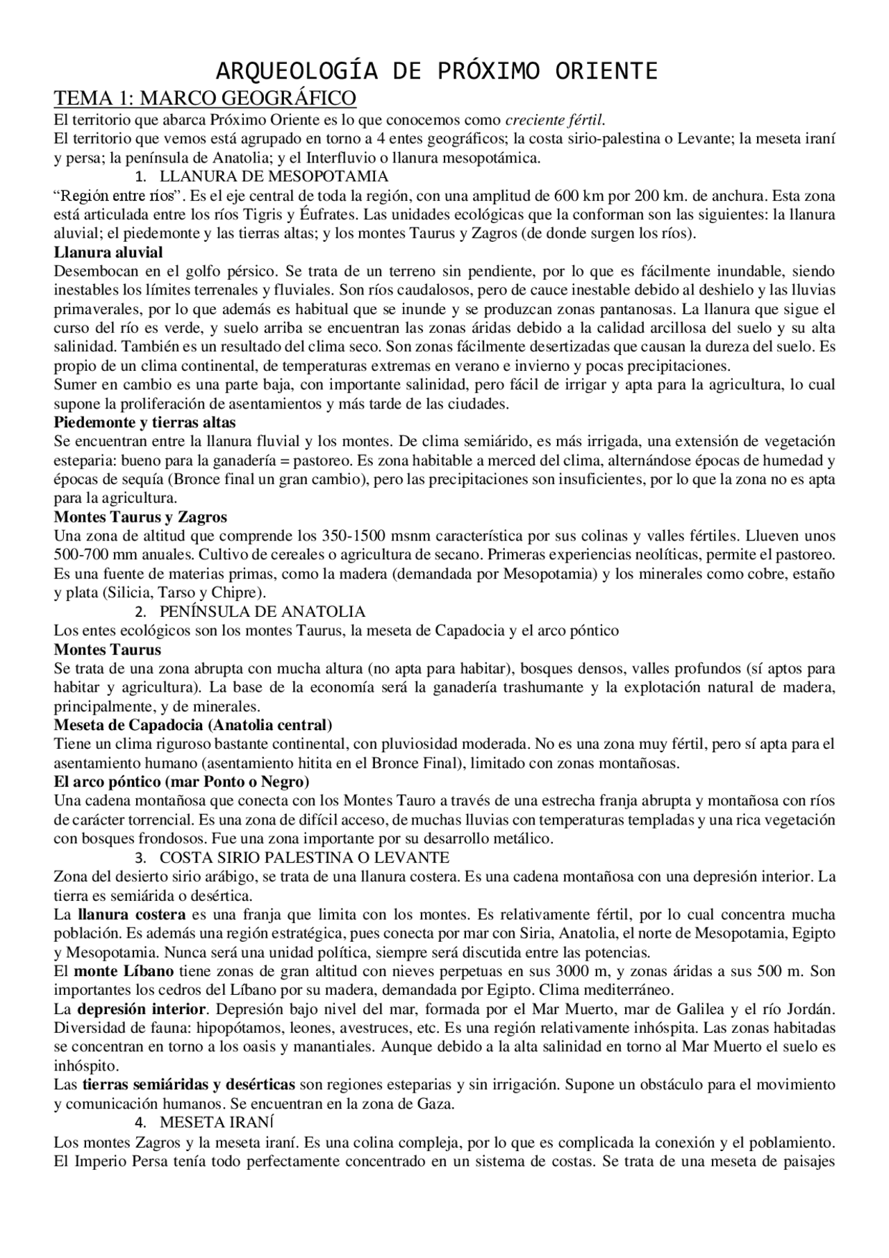Apuntes T1 Arqueología De Próximo Oriente Apuntes De Arqueología