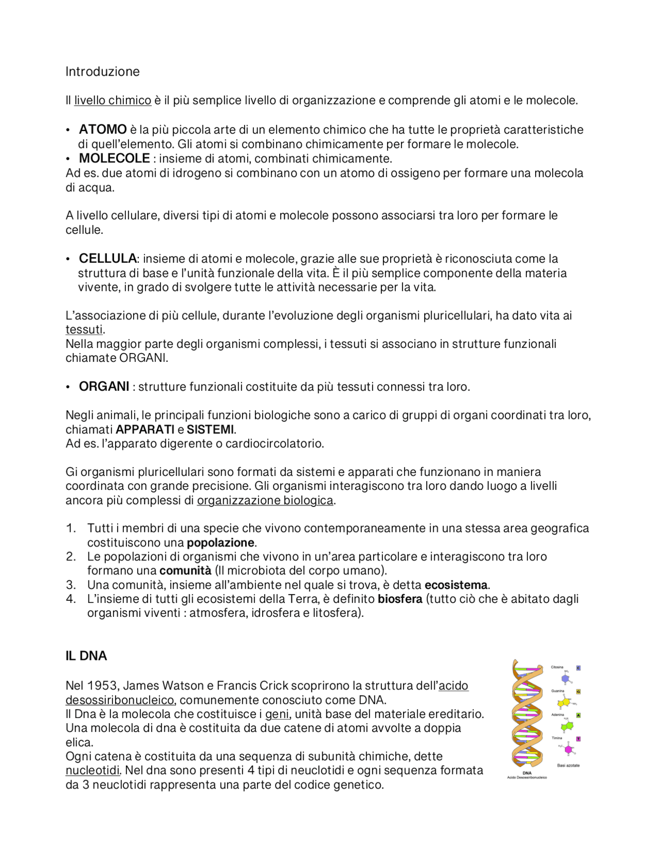 Primo parziale biologia | Sbobinature di Biologia | Docsity