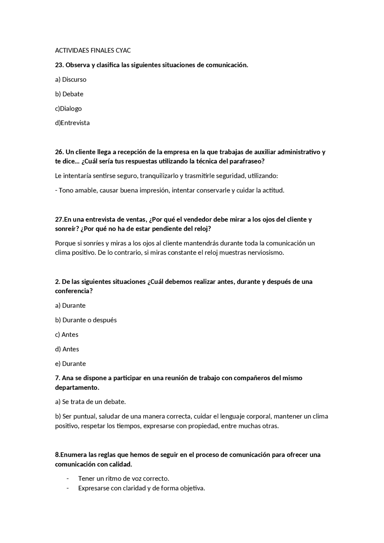 Ejercicios Comunicación Ejercicios De Tecnologías De La Información Y