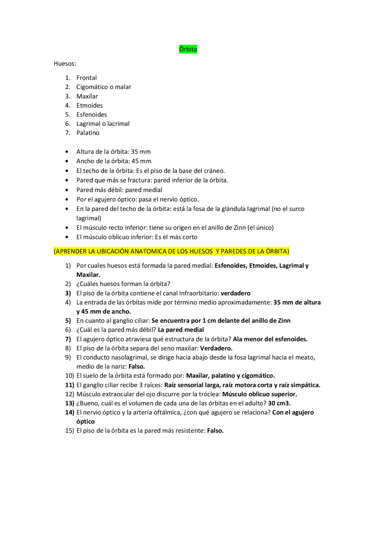 Orbita Del Globo Ocular Apuntes De Oftalmología Docsity