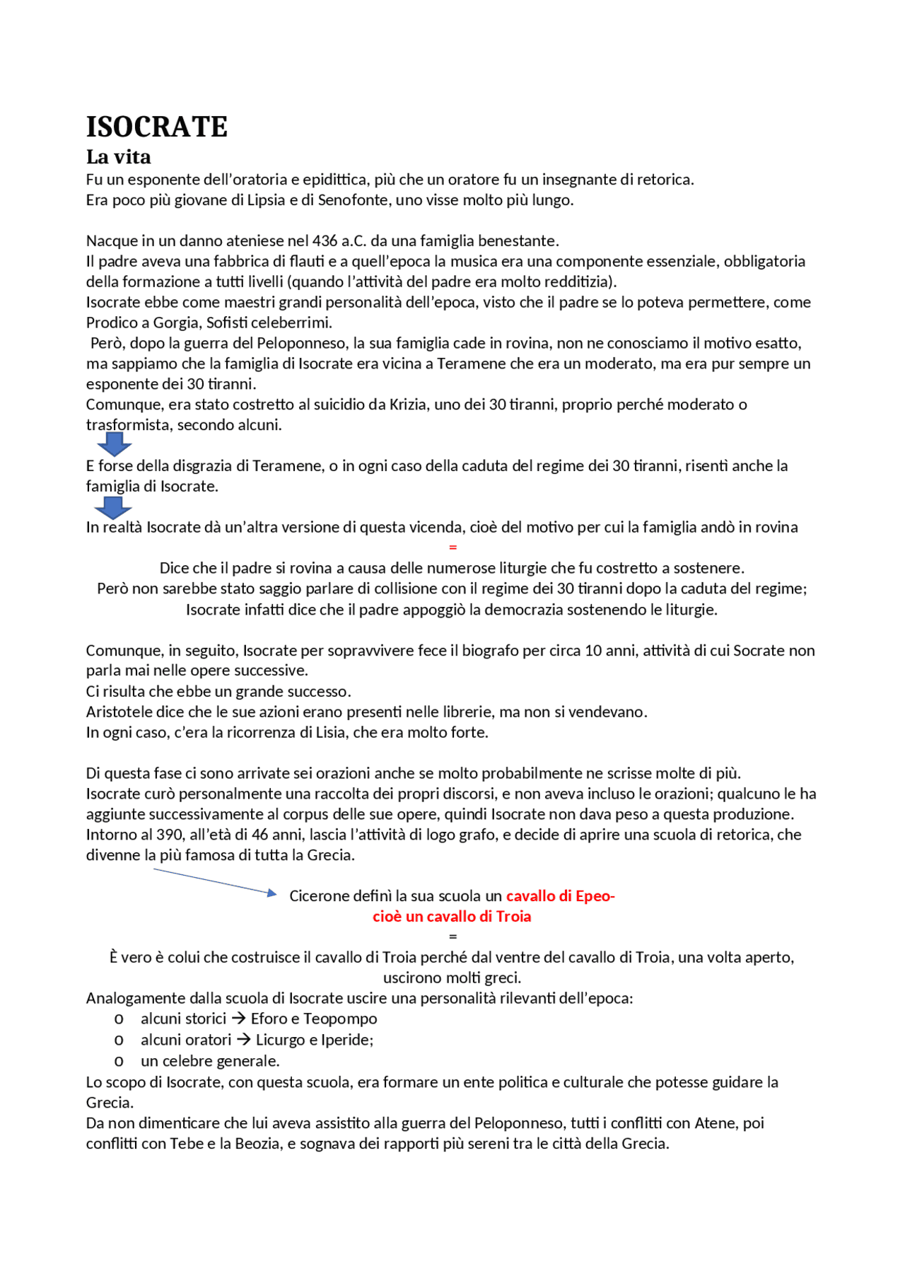 Isocrate Insegnante E Retore Dispense Di Greco Docsity