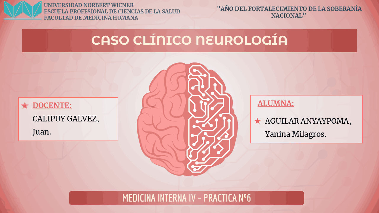 Caso Clinio Neurologia Diapositivas De Neurología Docsity