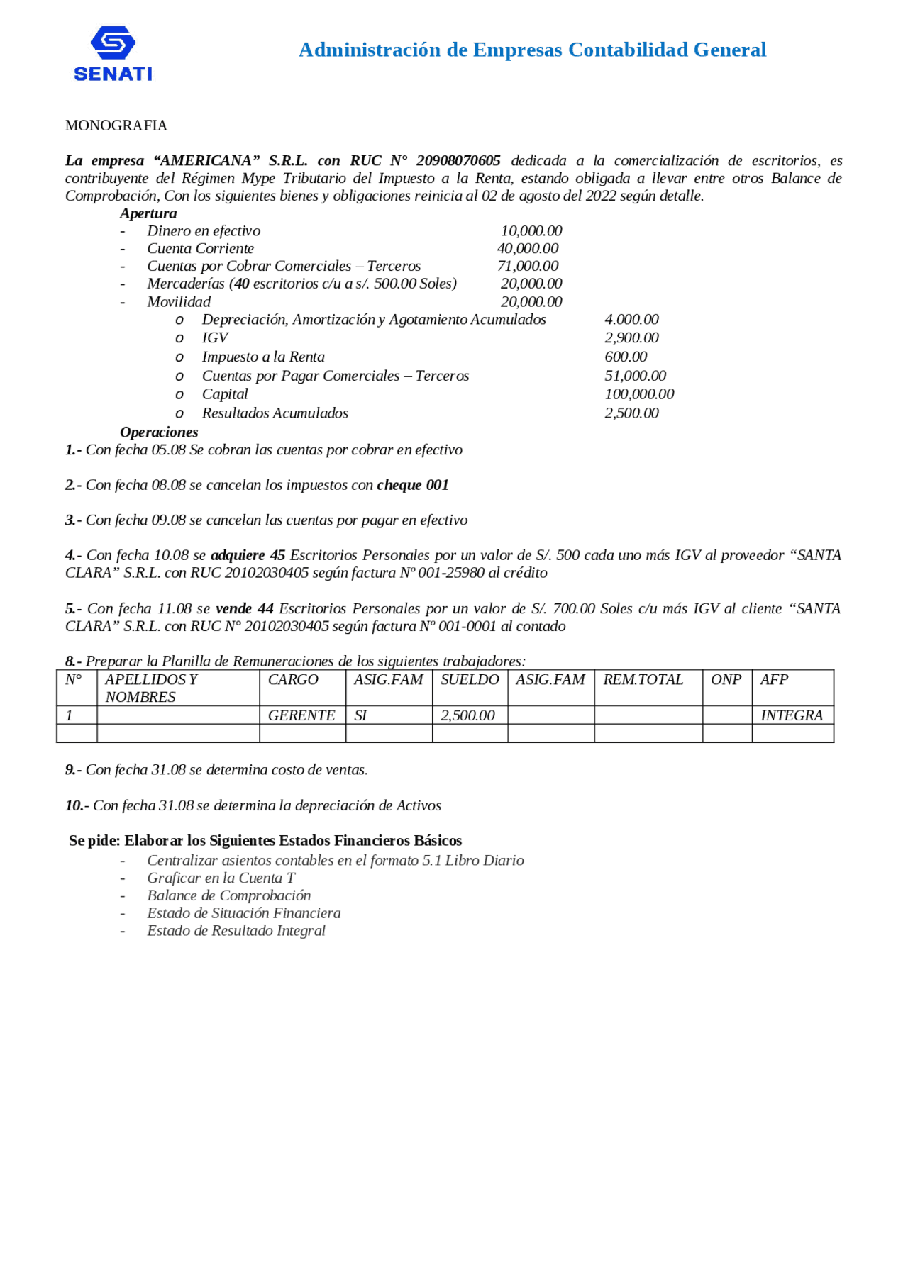 Monografía De Contabilidad Monografías Ensayos De Contabilidad Docsity
