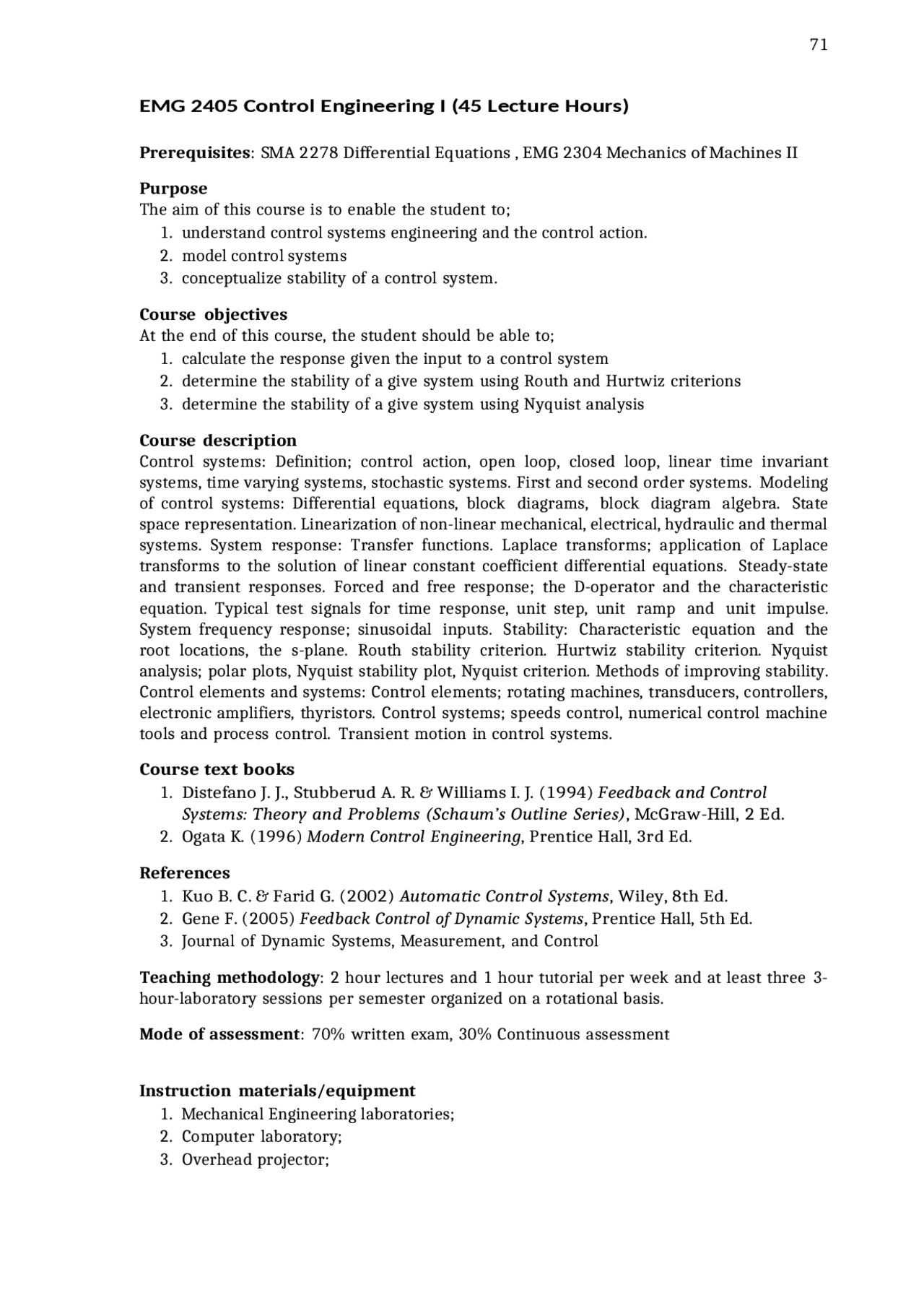 Control Engineering Document Exams Engineering Docsity