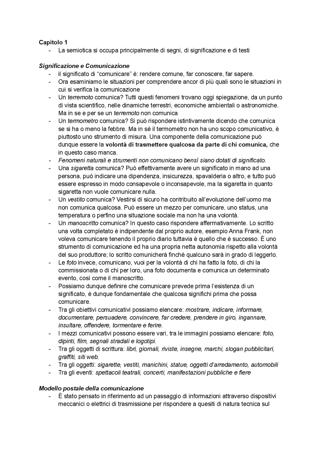 Segni Linguaggi Testi Riassunto Sintesi Del Corso Di Semiotica