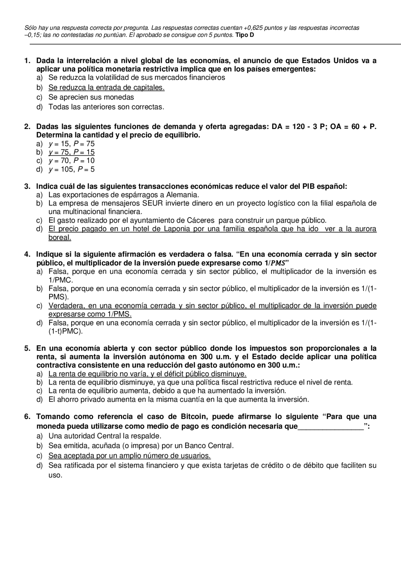 Examen 2016 Sin Soluciones De Macroeconomía Exámenes De Macroeconomía