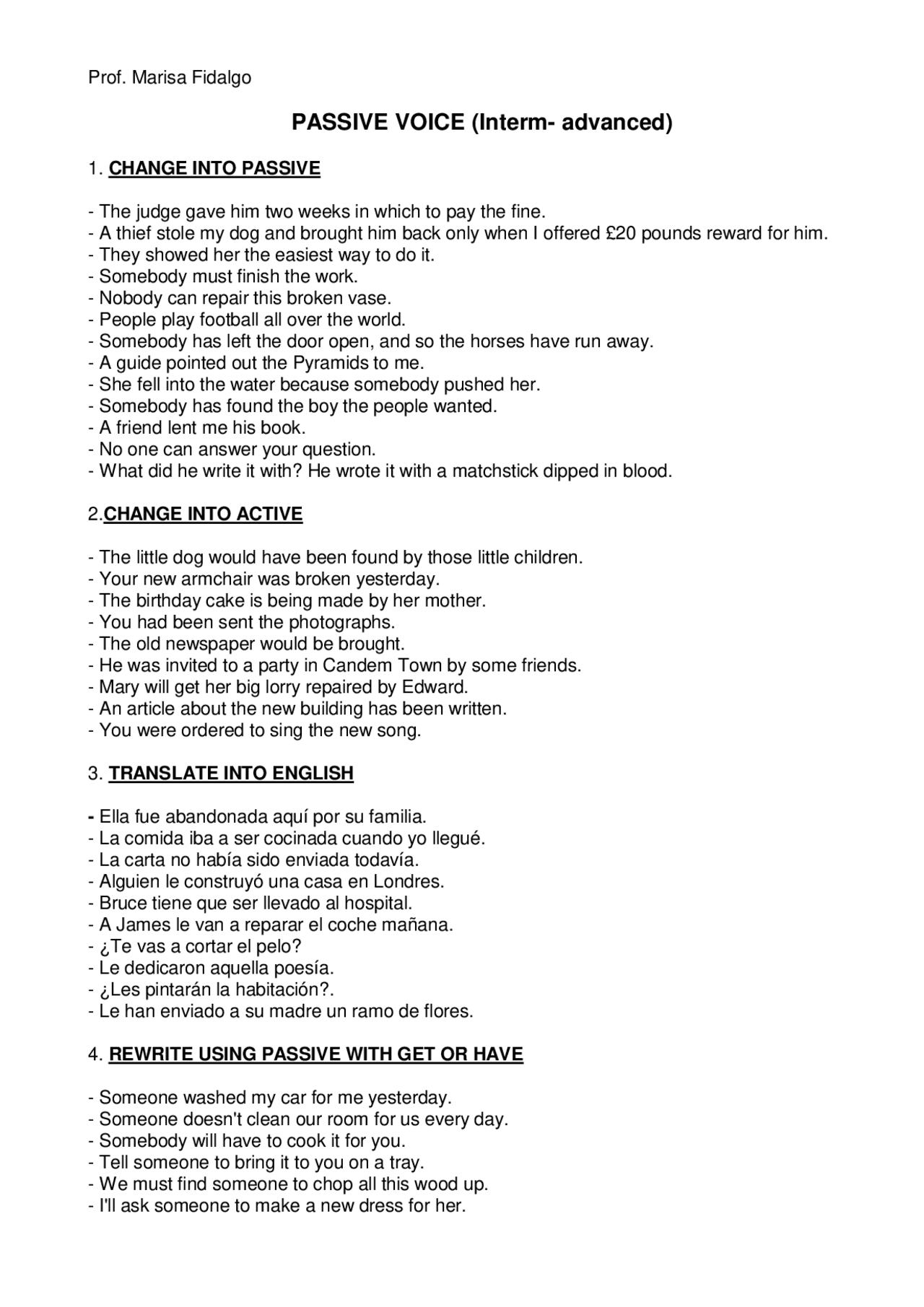 Passive Voice Exercises for Intermediate to Advanced English Learners ...