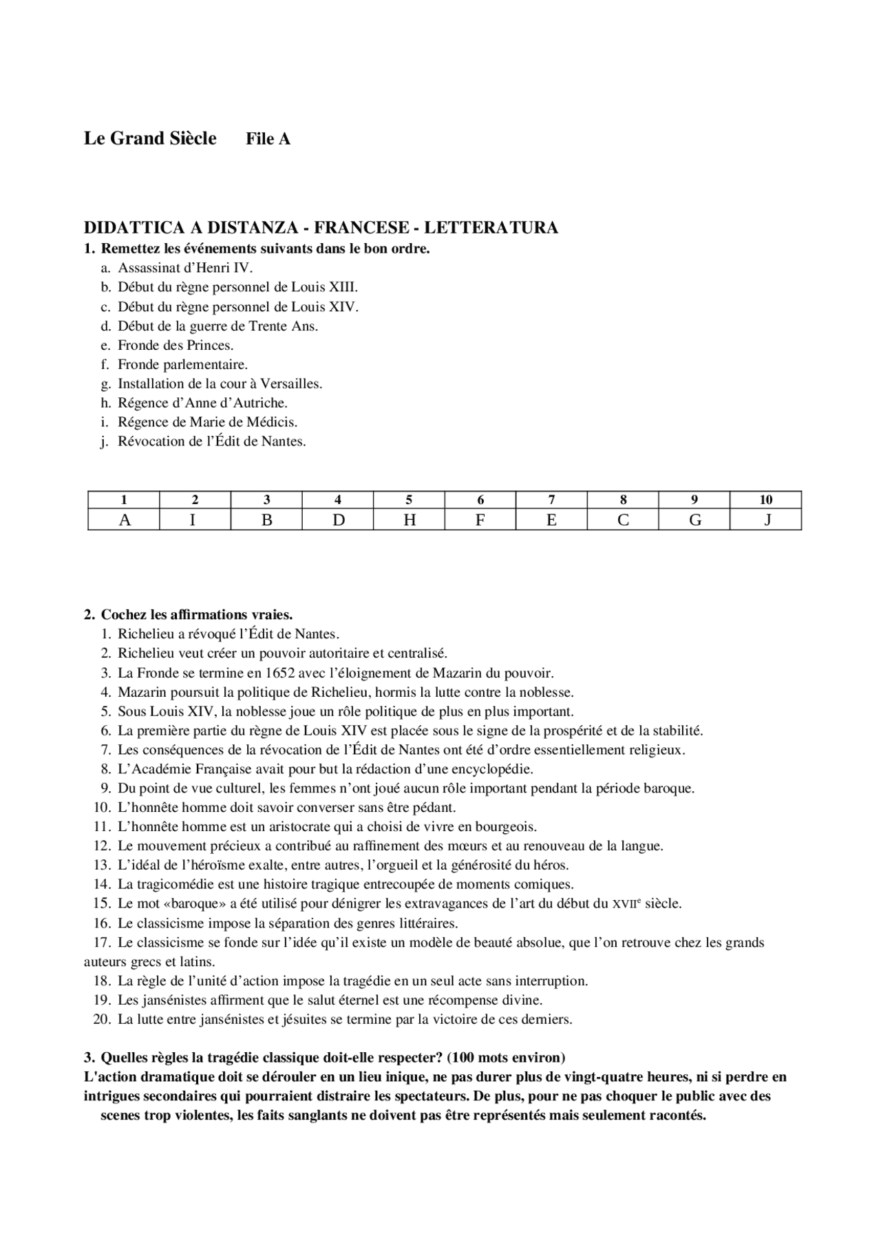 Letteratura Francese Schemi E Mappe Concettuali Di Francese Docsity