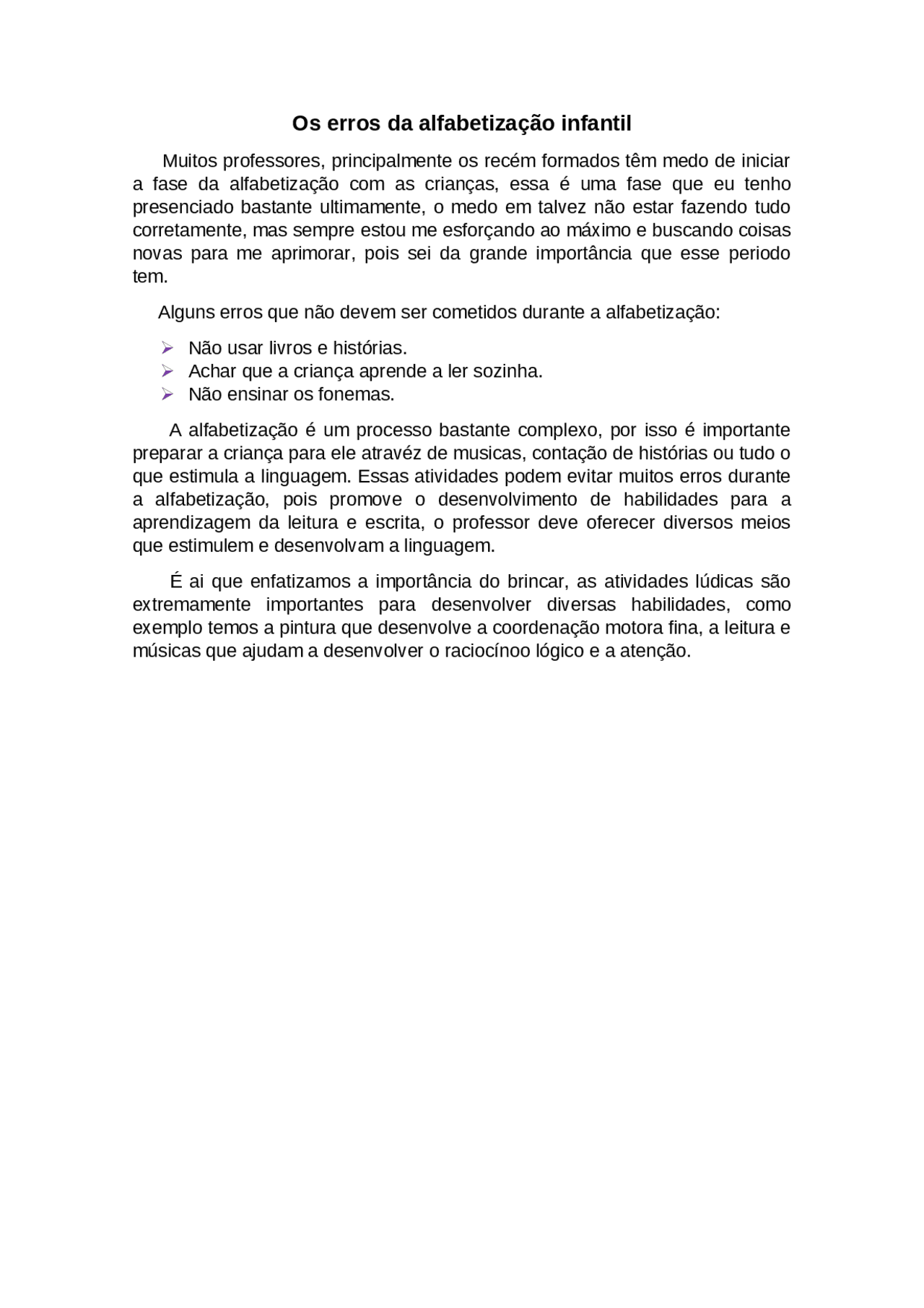 Resumo Ed Infantil Erros Alfabetizacao Resumos Ciências Da Vida Docsity