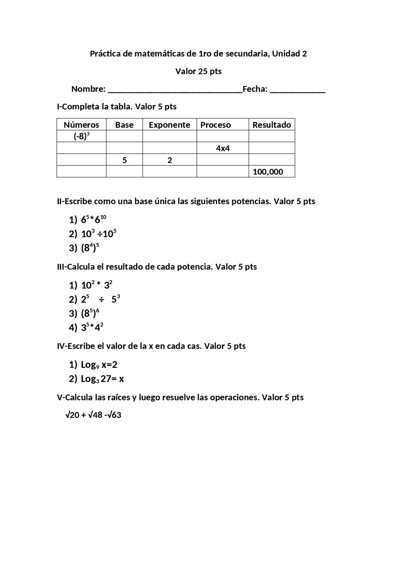Pràctica de matemàaticas de 1ro de secundaria | Ejercicios de ...