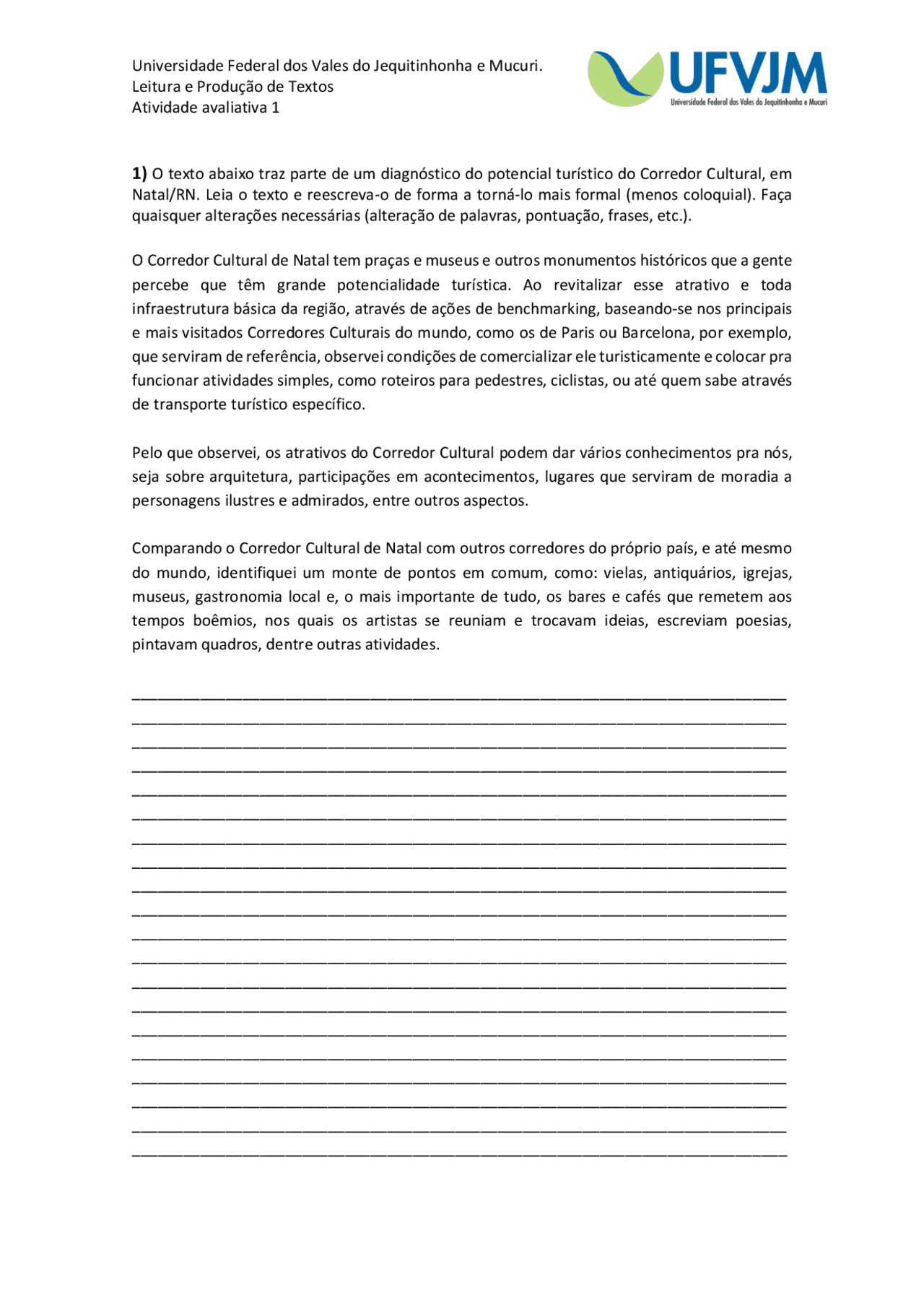 Leitura E Produção De Texto Exercícios Diretrizes Para Análise De