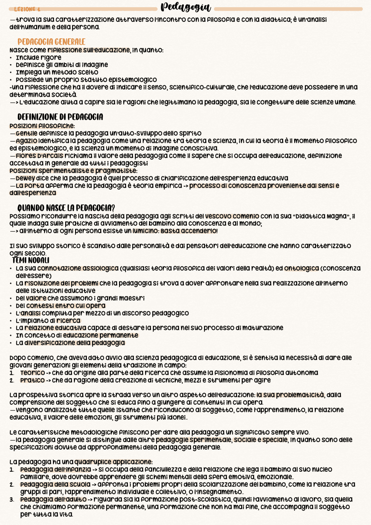 Pedagogia Generale E Sociale Appunti Di Pedagogia Docsity