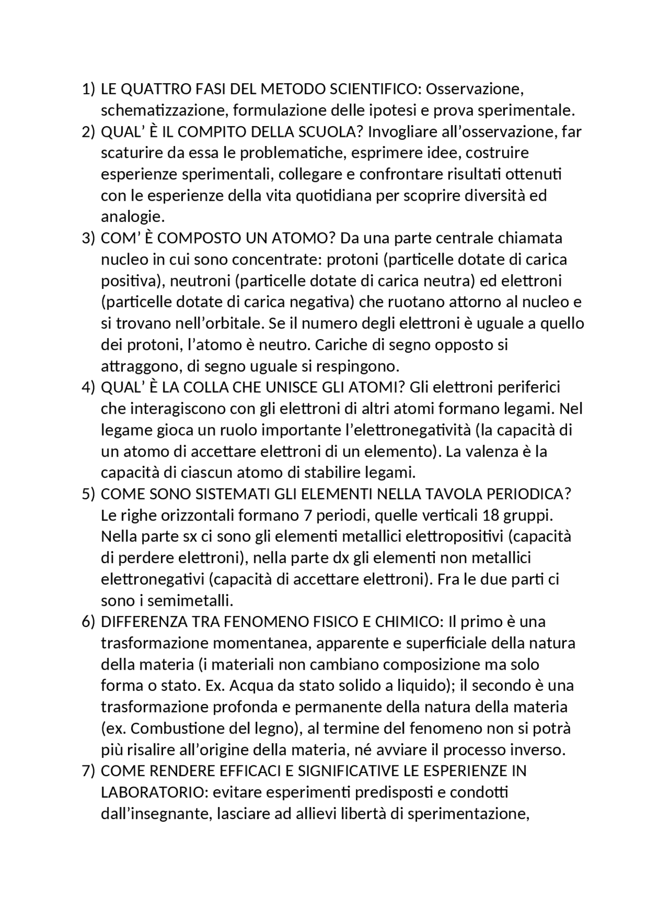 Scienze Didattica Delle Scienze Sintesi Del Corso Di Scienza Docsity