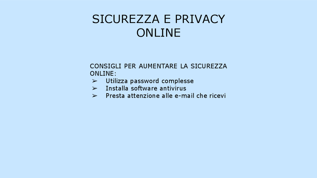 Sicurezza E Privacy Online Slide Di Informatica Docsity