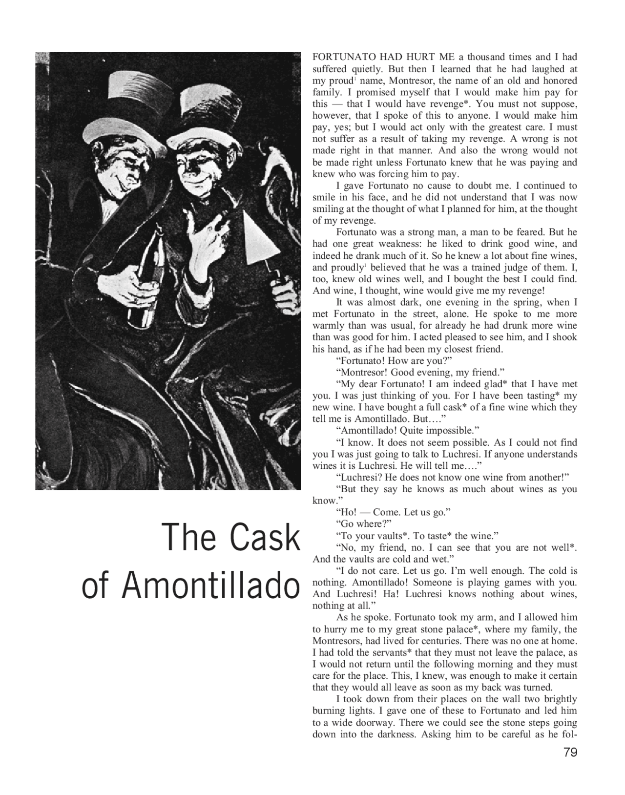 The Cask of amontillado | Summaries English | Docsity