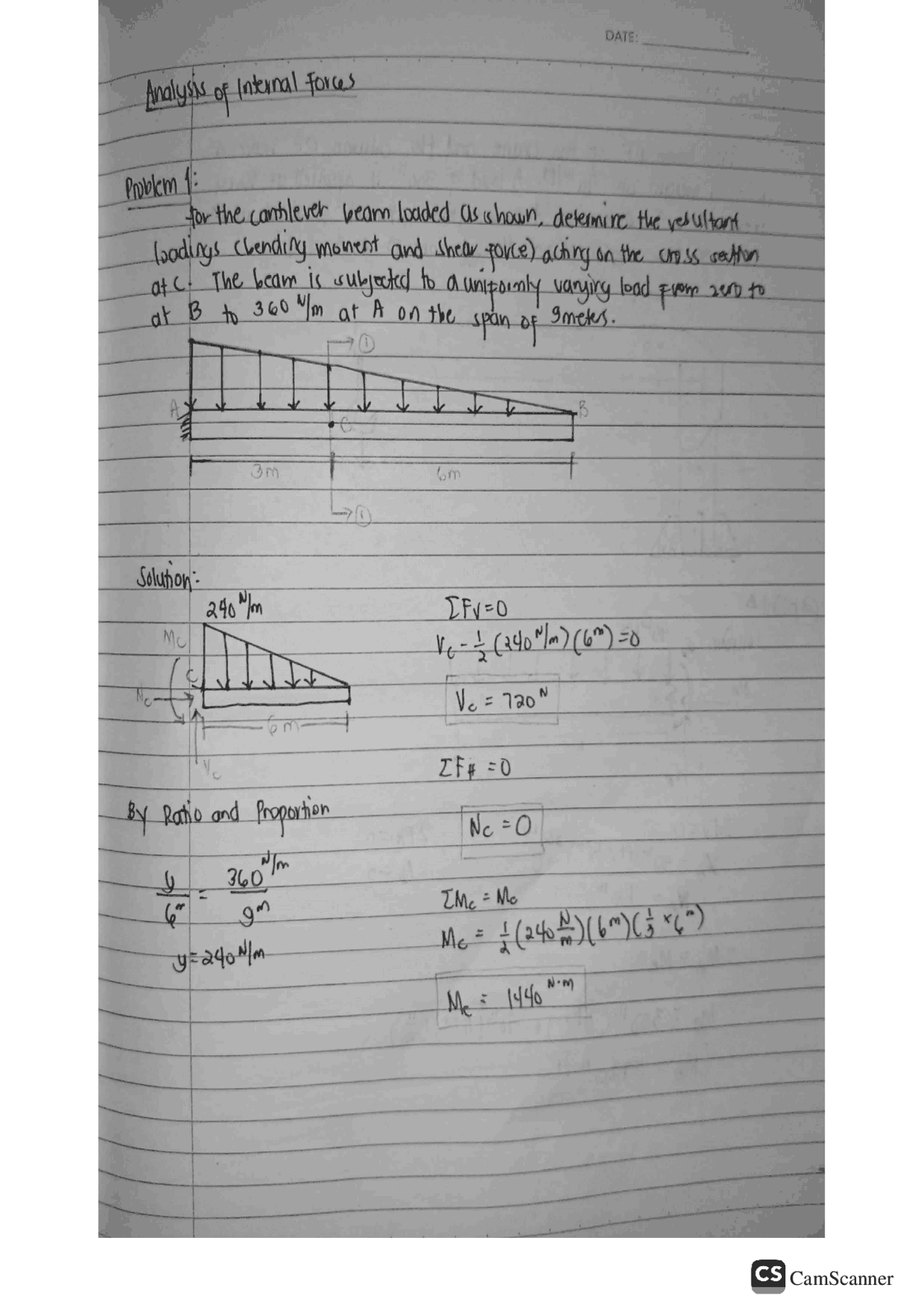 Exercise No. 1 Mechanics of Deformable Bodies | Exercises Mechanics | Docsity
