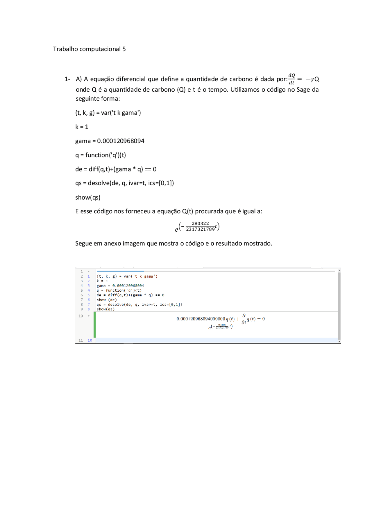 Trabalho Computacional De Cálculo Exercícios Cálculo Docsity