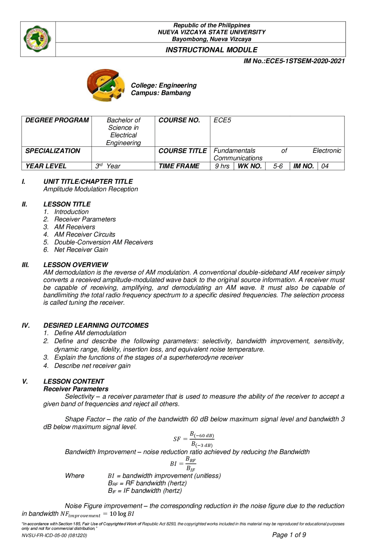 Fundamentals of electronic communication | Study notes Fundamentals of ...
