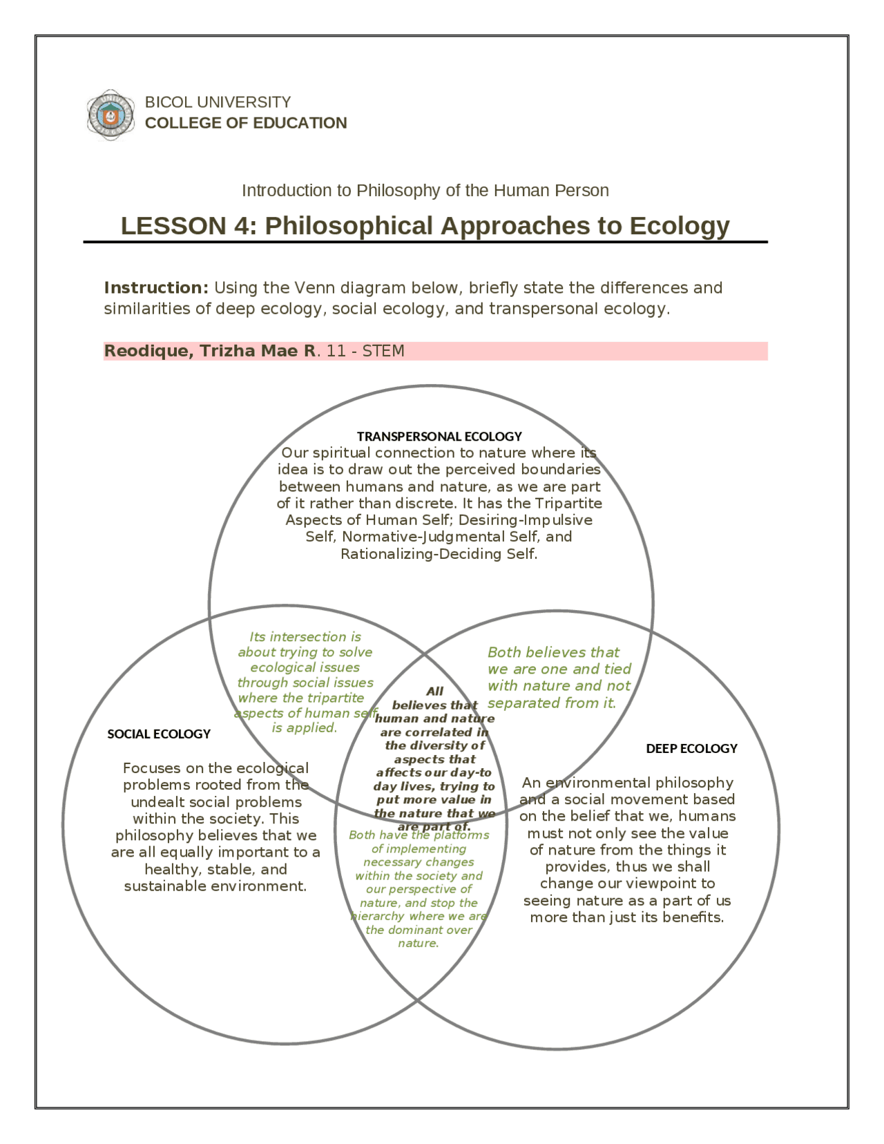 Philosophical Approaches to Ecology: Deep, Social, & Transpersonal ...