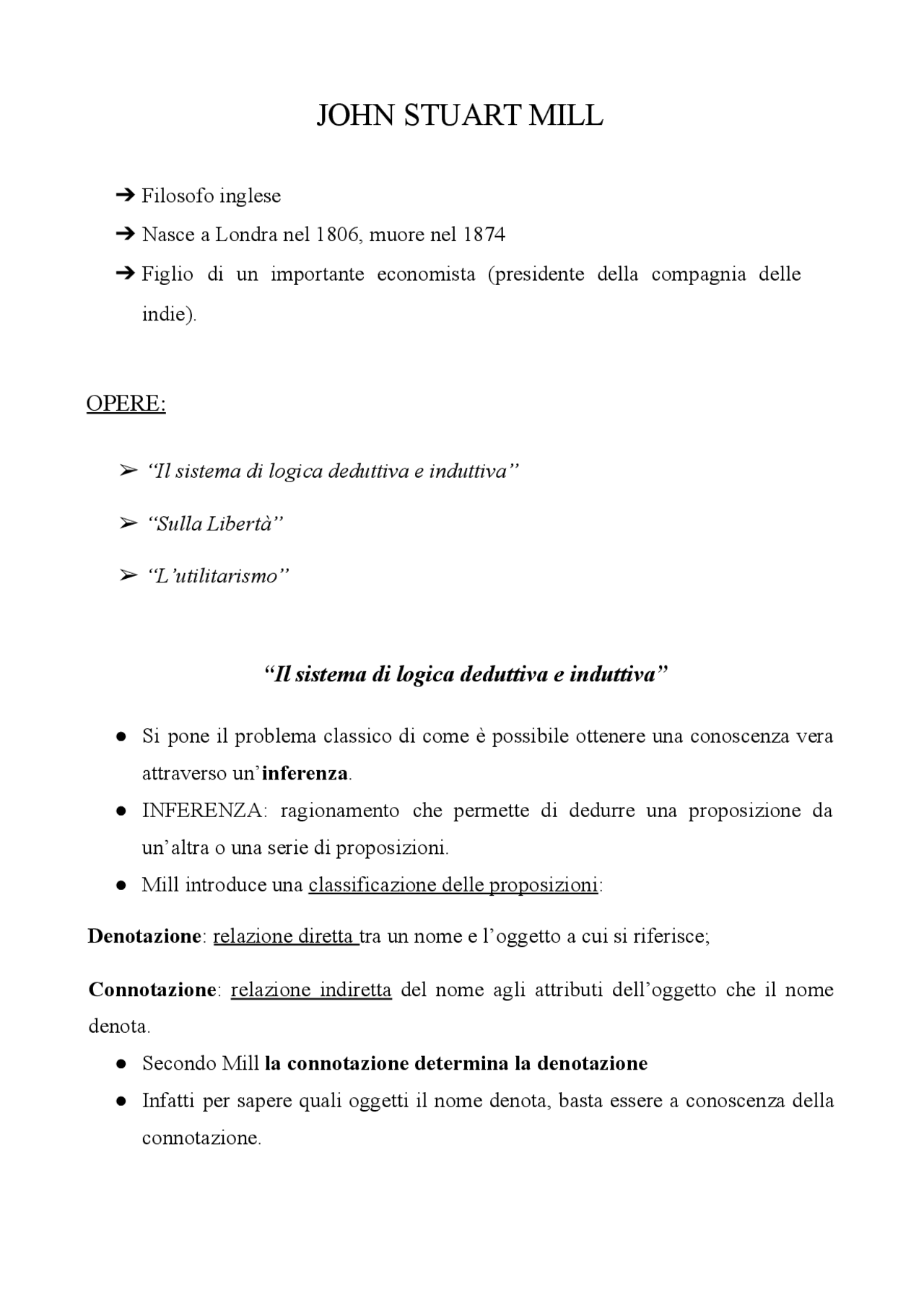 Appunti Su John Stuart Mill Appunti Di Filosofia Docsity