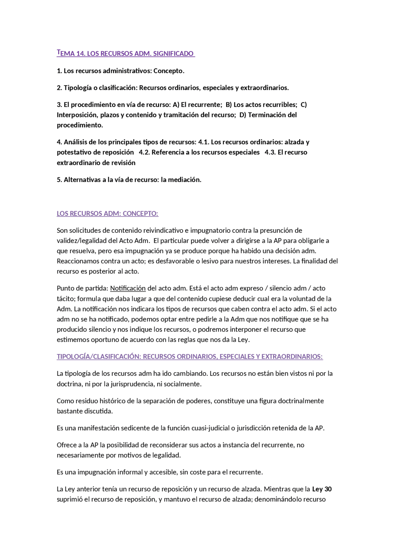 DERECHO ADMINISTRATIVO I. TEMA 14 COMPLETO. | Apuntes de Derecho ...