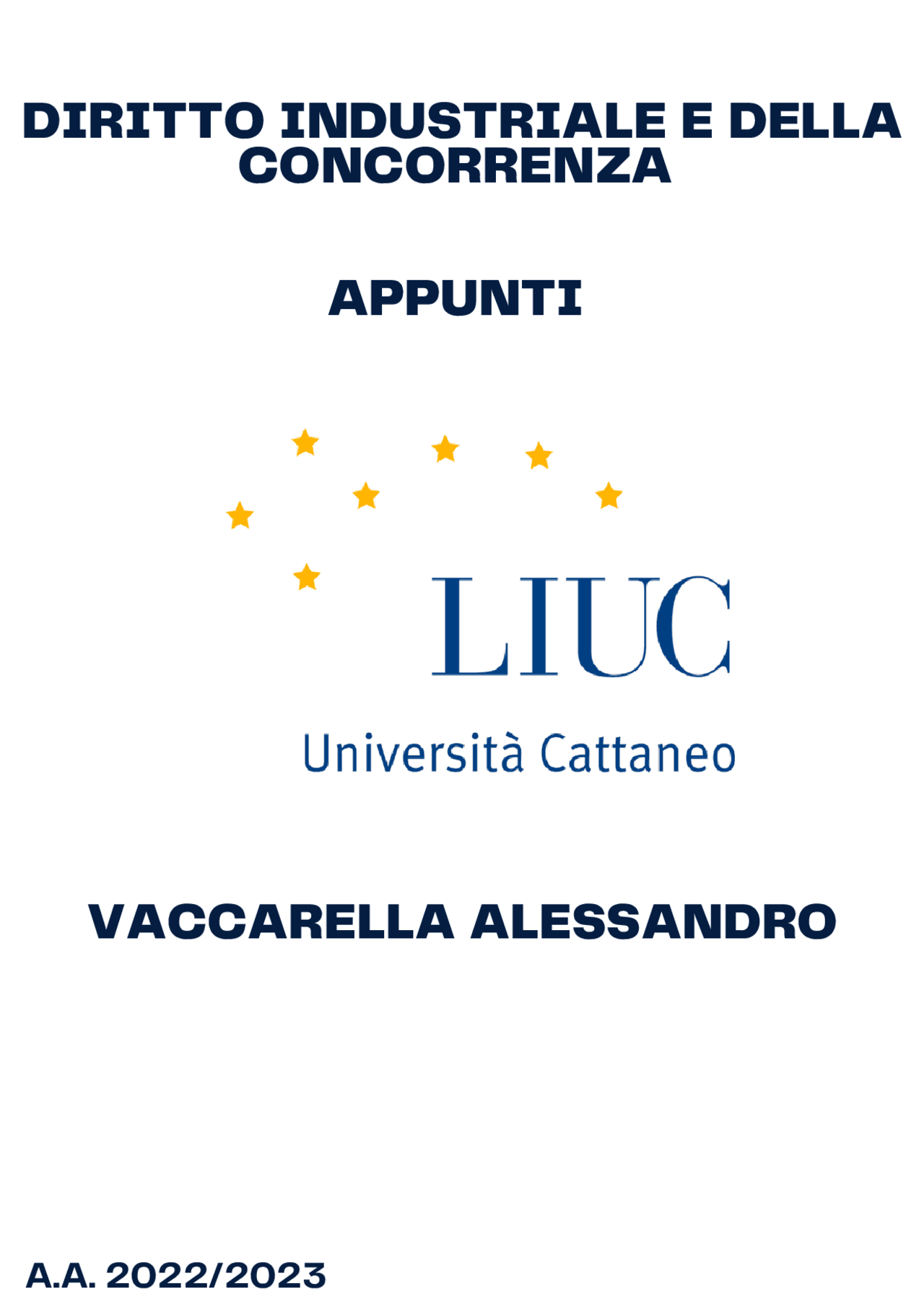 Appunti Diritto Industriale E Della Concorrenza Appunti Di Diritto