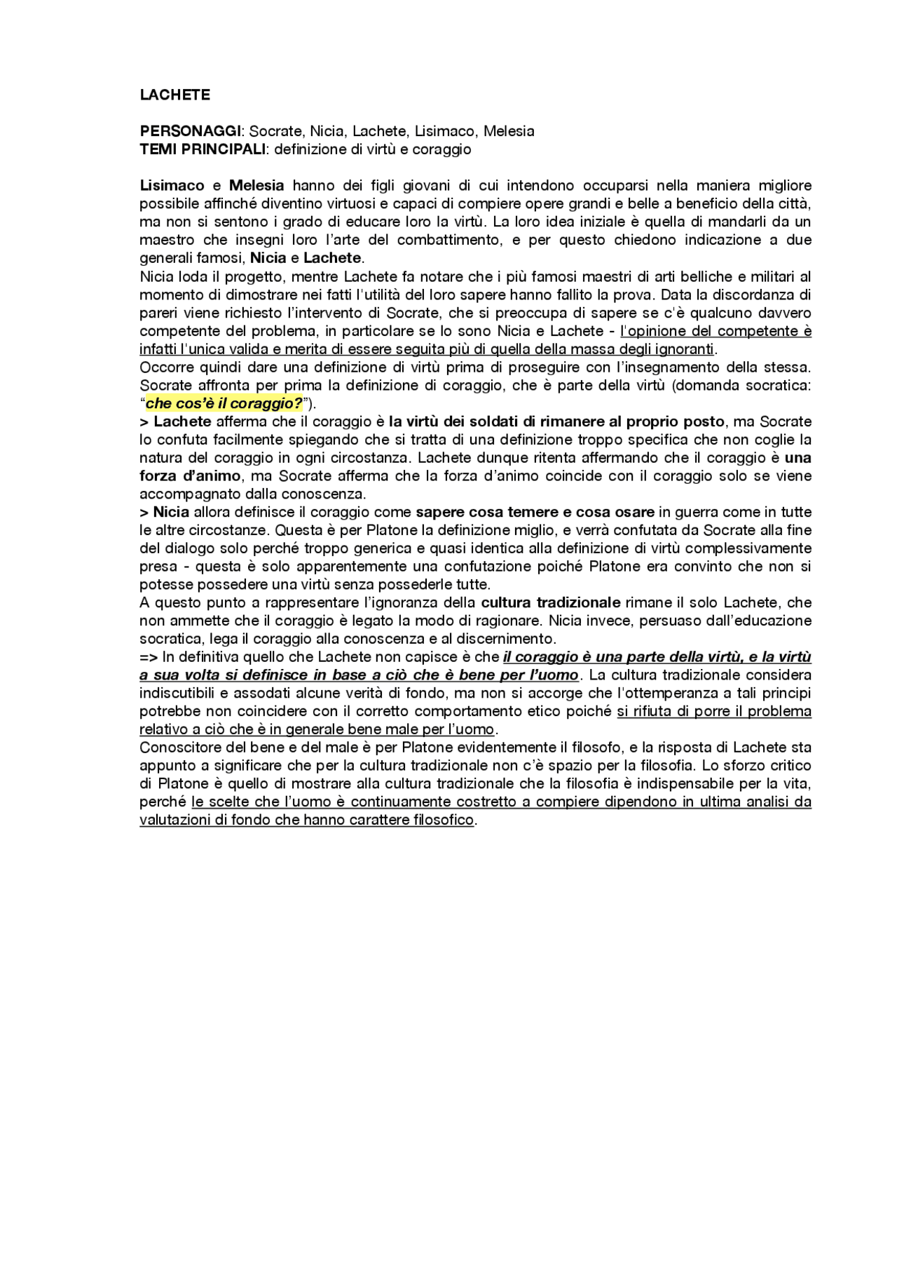 Riassunto Del Dialogo Platonico Lachete Schemi E Mappe Concettuali Di