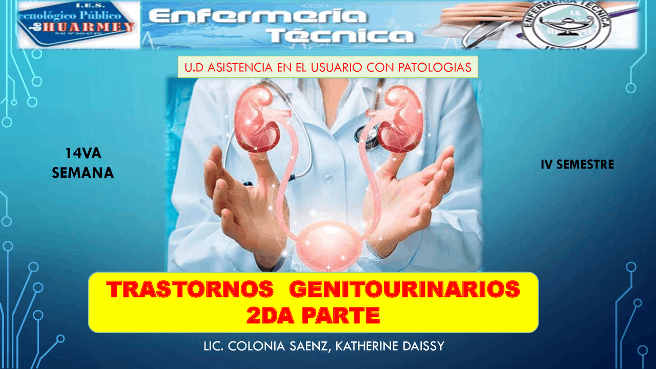 Transtornos Genitourinarios Diapositivas De Anatomía Aplicada Docsity